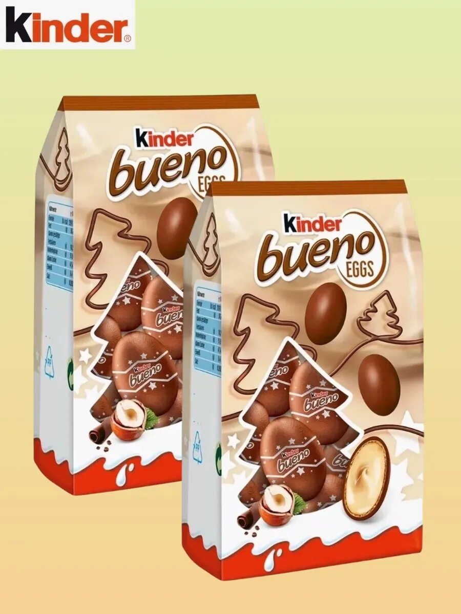 Конфеты Киндер Bueno Eggs из молочного шоколада, 80г