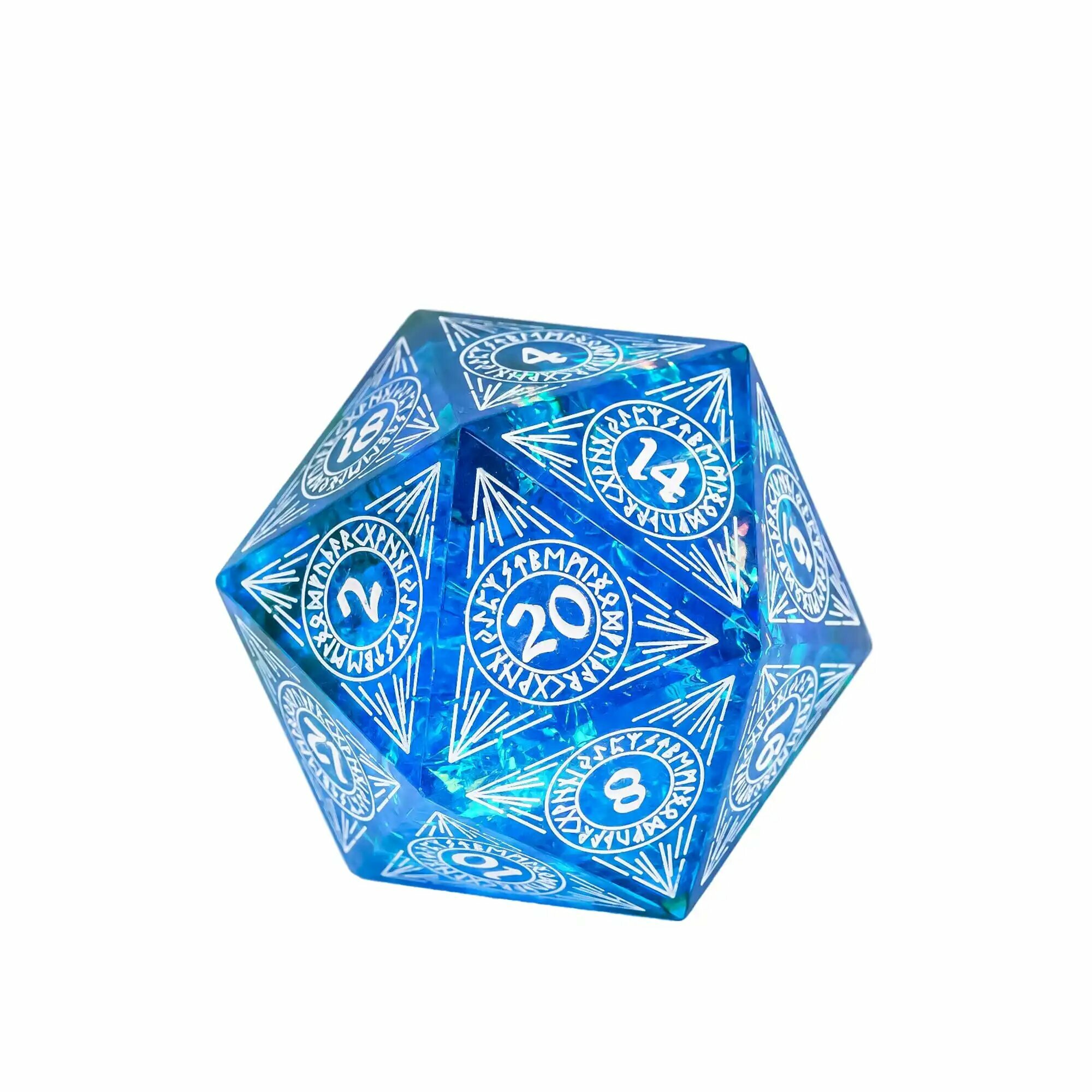 Cusdie D20 кубики из смолы 33 мм радуга Синий, Blue Pattern