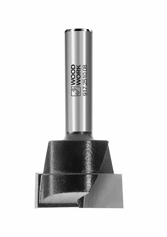 Фреза прямая с врезным зубом D=25.4 мм, I=10 мм, L=51 мм, Z=2, S=8 мм WOODWORK 917.2510.08