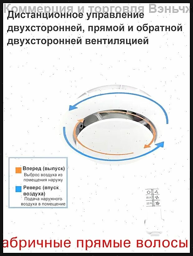 Реверсивный канальный вентилятор 100 мм 160 м3/ч с дистанционным управлением