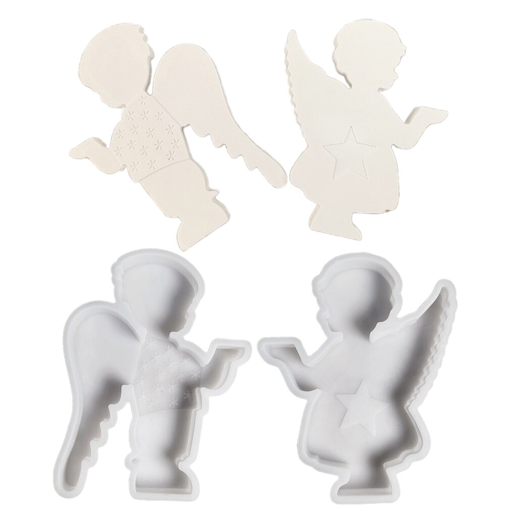 1 пара Силиконовых Форм Для Подсвечника Гипсовая Форма В Форме Ангела Формы Для Канделябров