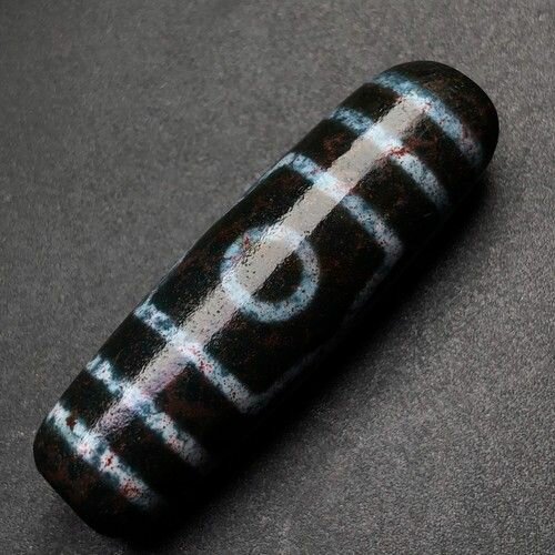 Редкий тибетский киноварный старый агатовый дзи с 3 глазами, подвеска 47 мм M1105