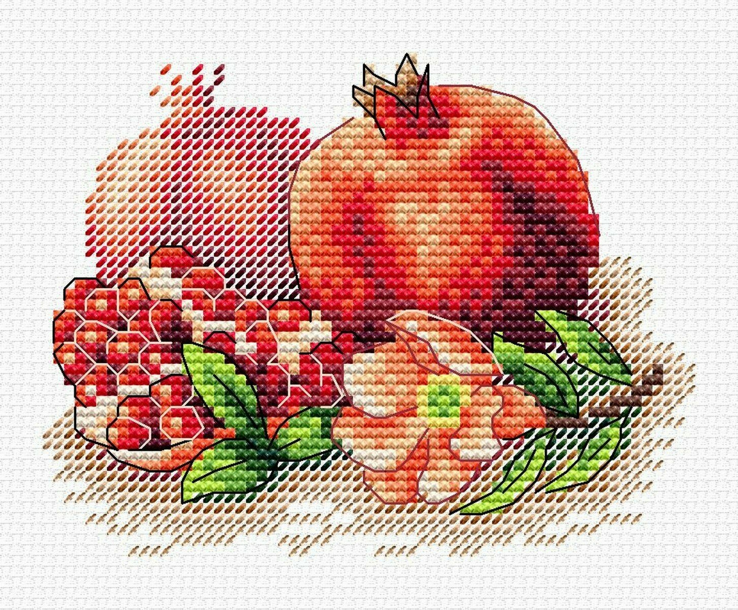 Вышивка Сочный гранат 9x11 см.