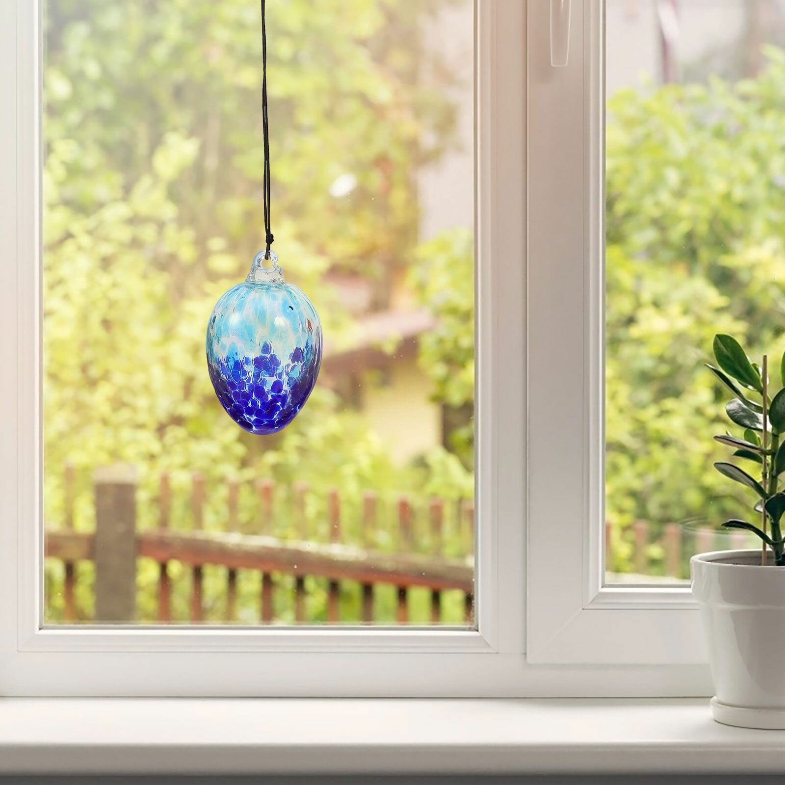 Подвесное расписное кристальное пасхальное яйцо из прозрачного стекла для праздничного декора