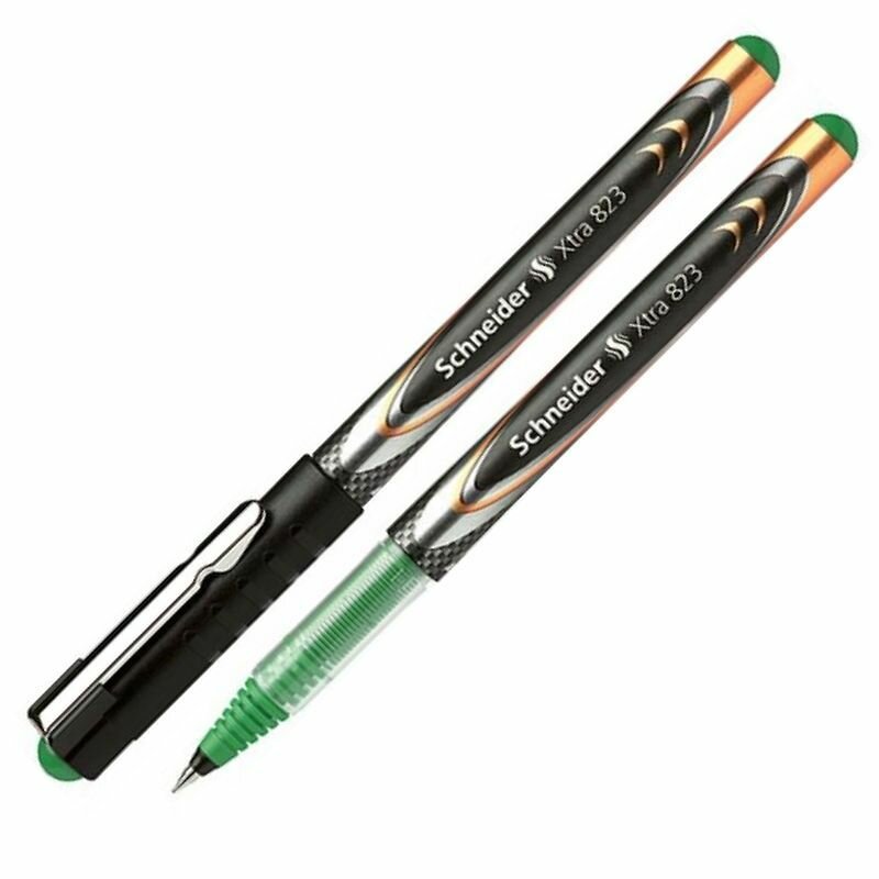 Ручка-роллер Schneider "Xtra 823" зеленая, 0,3мм, пулевидный пишущий узел, одноразовая 1 шт