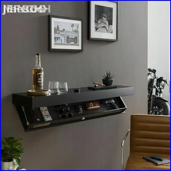 Современный настенный винный шкаф, плавающая полка, флип-полка с секретным отделением