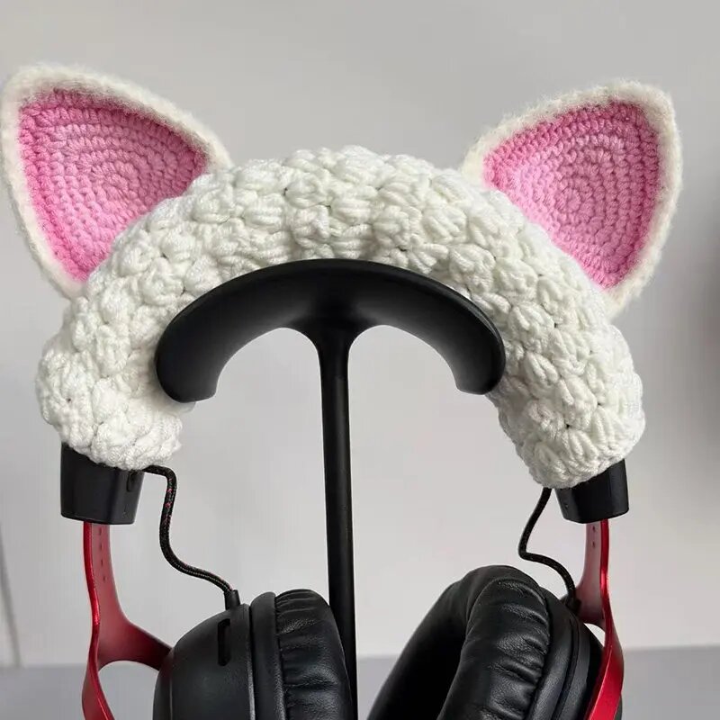 Розовый вязаный чехол для наушников Sony XM4/XM5/XM6/AirPods MAX For Sony XM6