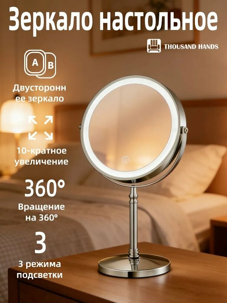 Thousand Hands Зеркало гримерное, 14 см х 38 см, 1 шт