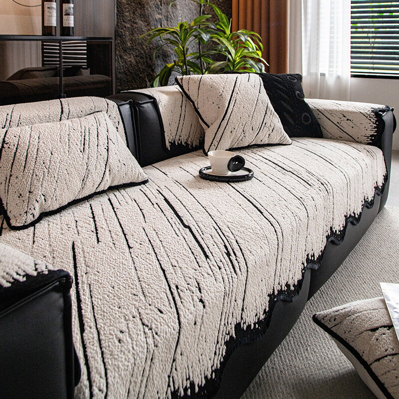 Легкая роскошь, атмосферный однослойный нерегулярный чехол для дивана, всесезонный, новый 2025, нескользящий чехол для дивана, тканевый чехол для сиденья