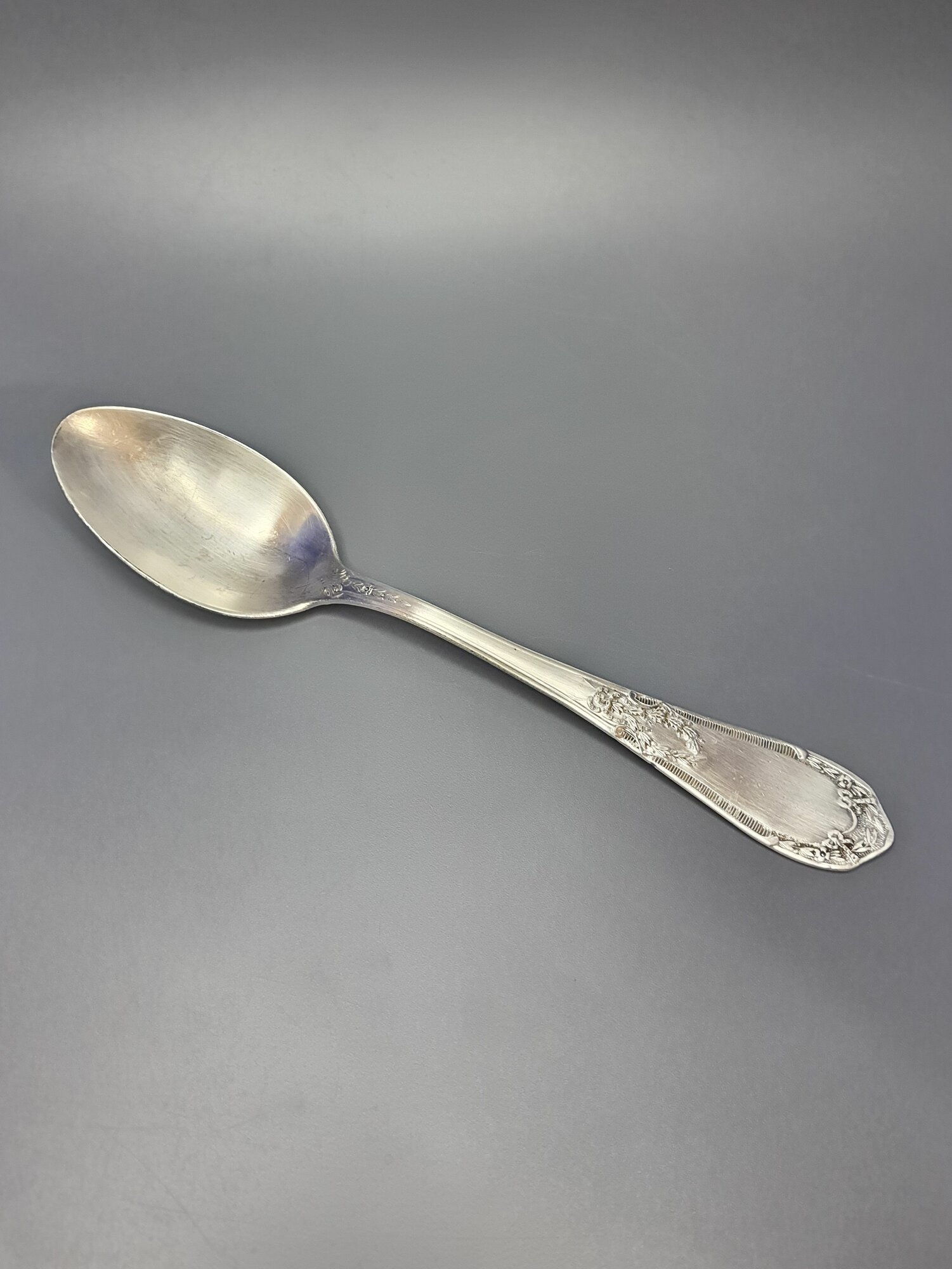 Винтажная столовая ложка большая мельхиоровая, Киевский завод, СССР, 1950е годы