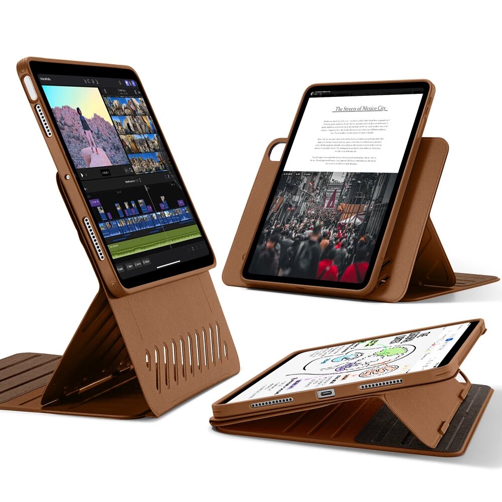 ESR складной чехол-книжка для iPad Air 11/13 Коричневый, iPad12 iPad11 iPad10, Brown