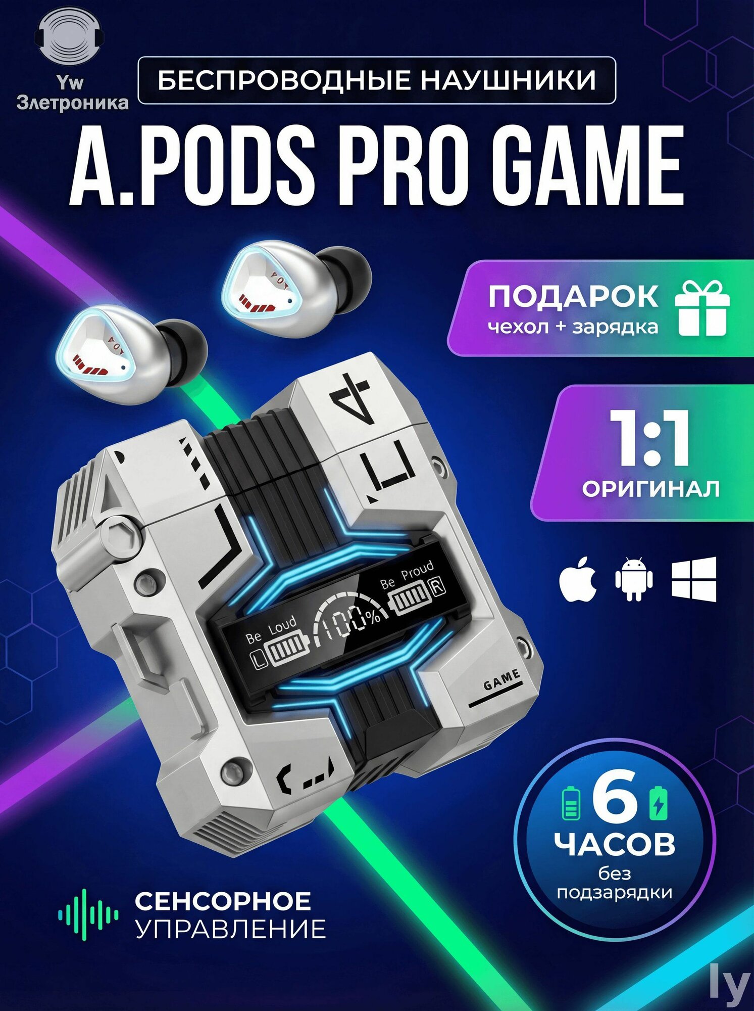 Спортивные TWS-наушники с шумоподавлением Высококачественный стереозвук и четкие звонки С микрофоном