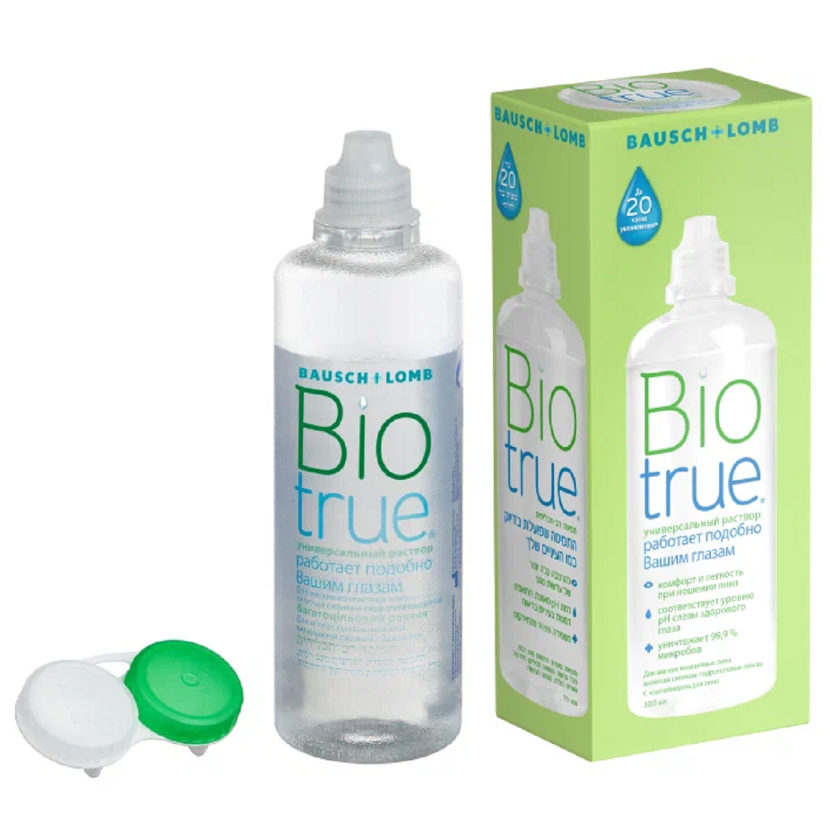 Раствор для контактных линз BAUSCH+LOMB Bio True, для всех типов, универсальный, 300 мл, с контейнером
