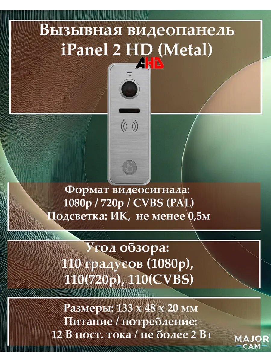 Вызывная видеопанель iPanel 2 HD (Metal)