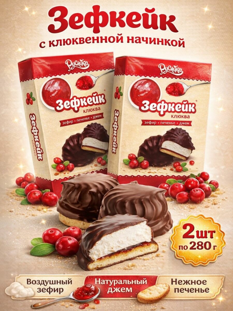 Зефир "Зефкейк" с клюквенной начинкой