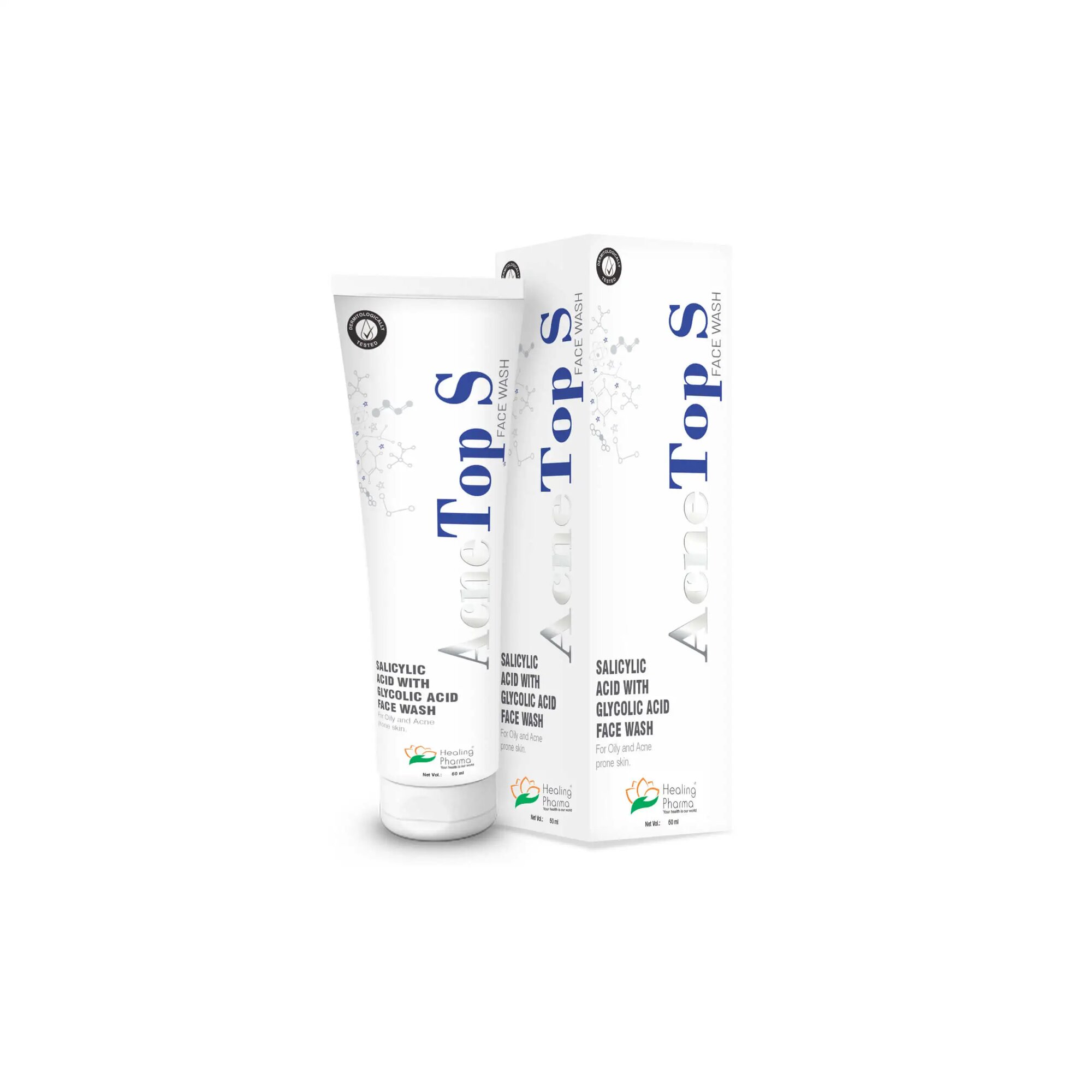 AcneTop S, FACE WASH, Healing Pharma (Гель для умывания, с салициловой и гликолевой кислотами), 60 мл.