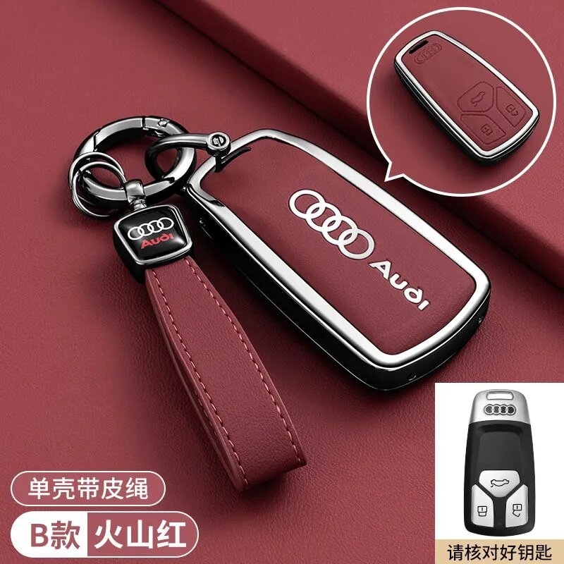 Чехол брелок для сигнализации Audi A4 B9 A1 A3 A5 A6 8S 8W Q3 Q5 Q7 4M S4 S5 S7 TT TTS TFSI RS из цинкового сплава