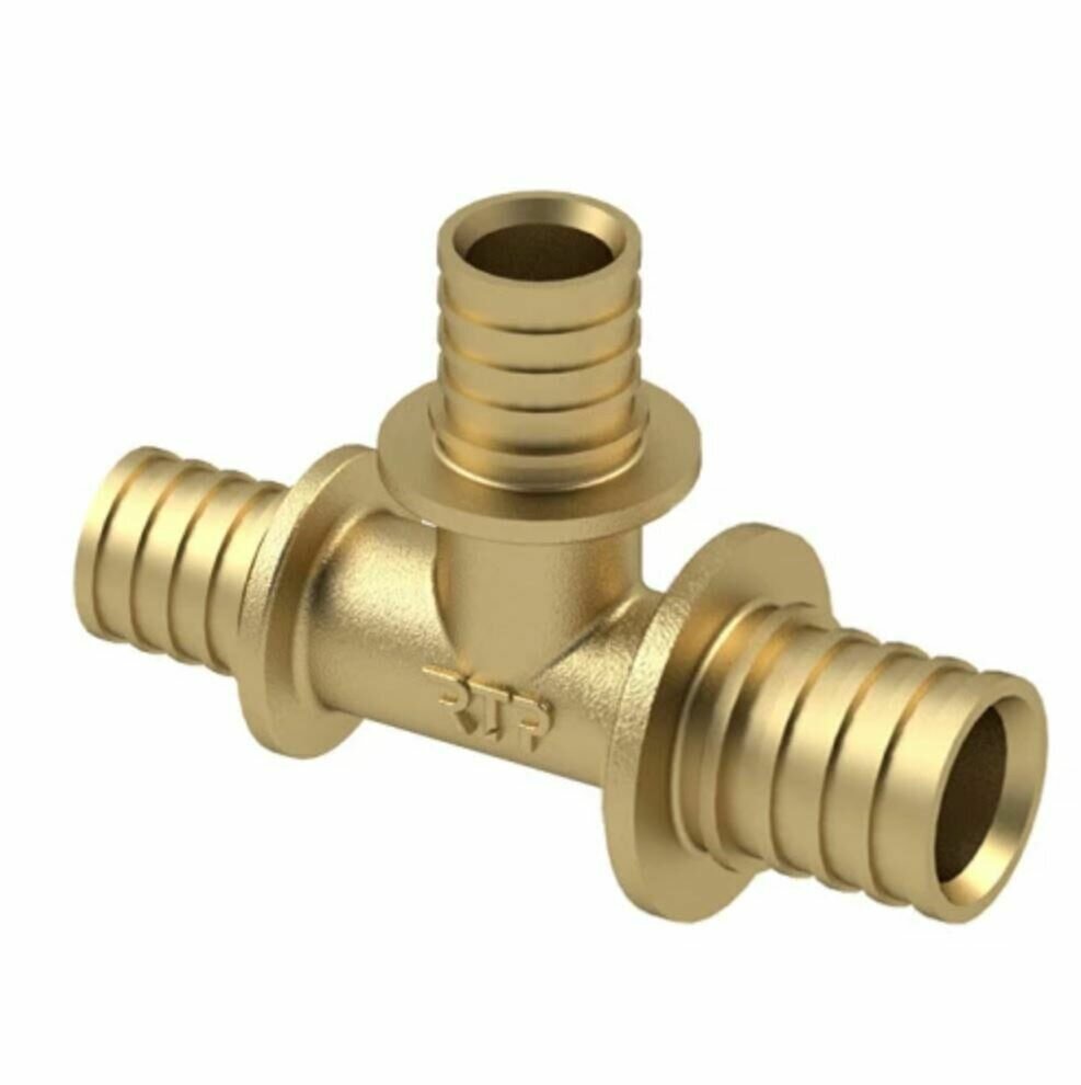 Тройник переходной аксиальный, латунь,20х16х20, желтый, RTP