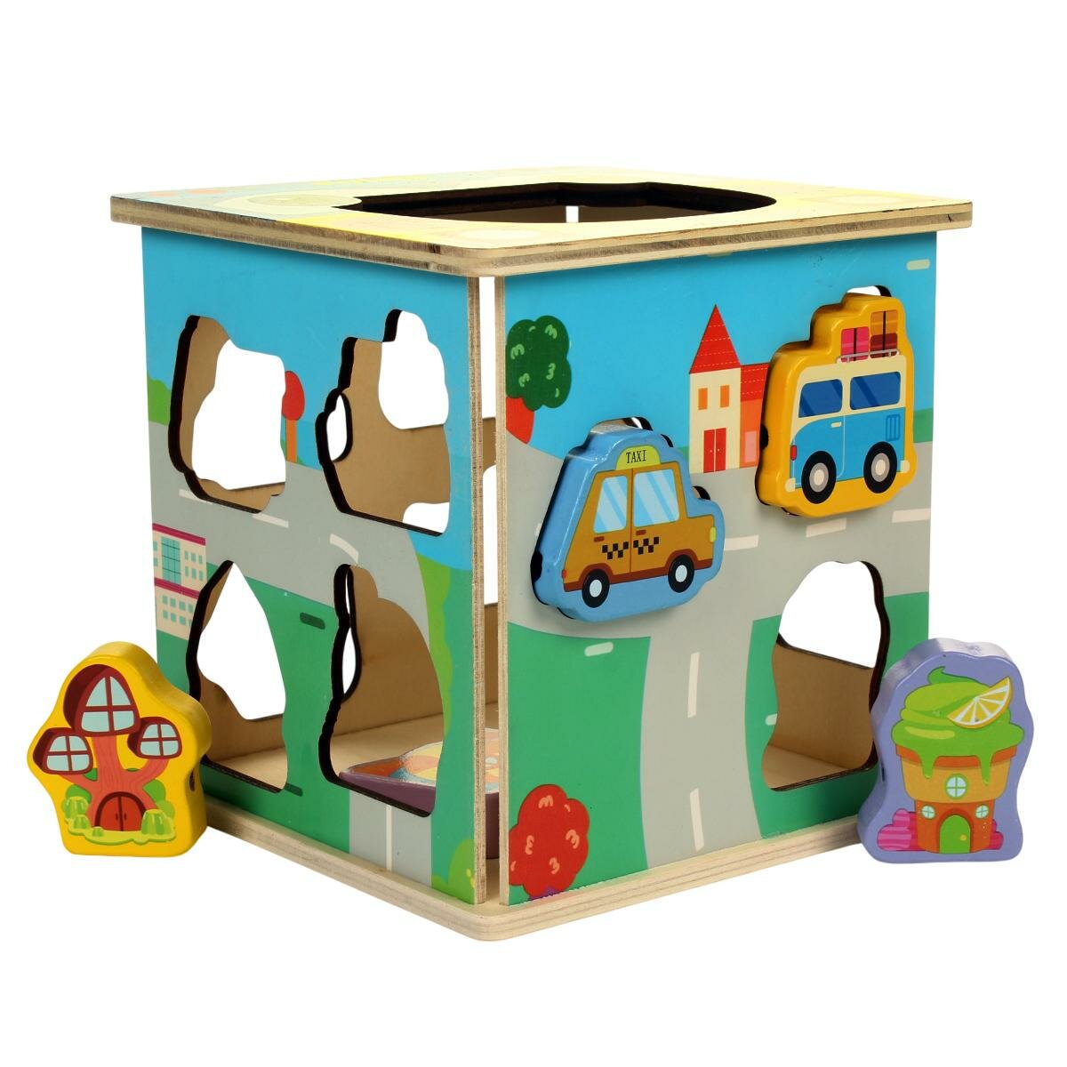 Деревянная развивающая игрушка Сортер треугольный, 18х15х15 см, безопасный материал