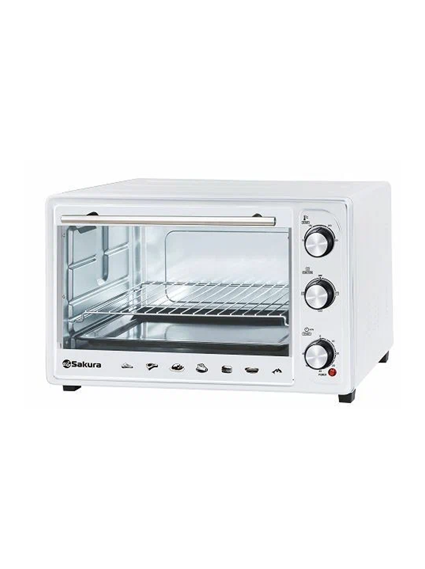 Мини-печь SAKURA SA-7025W, 1500 Вт, 30 л, 3 программы, белый.