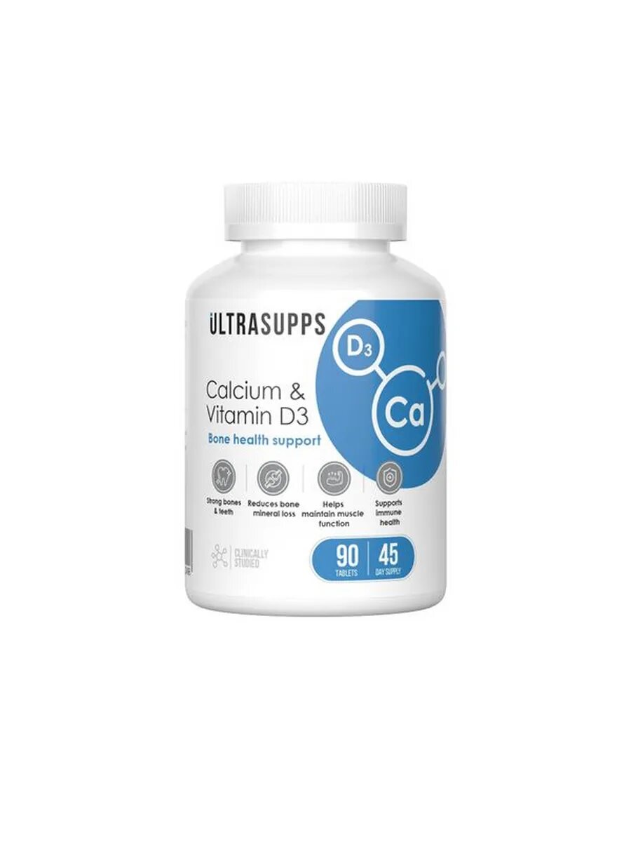 Кальций+Витамин Д3 UltraSupps/Ультрасаппс таблетки 1700мг 90шт