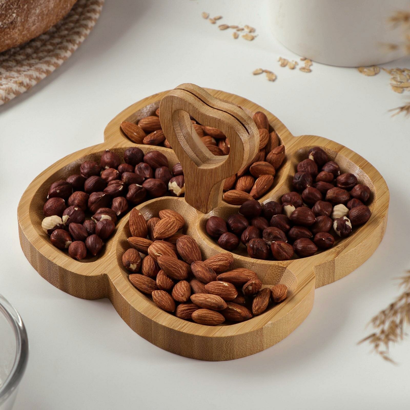 Менажница Доляна «Вертиго», 19,5×19,5 см, бамбук, 7183592