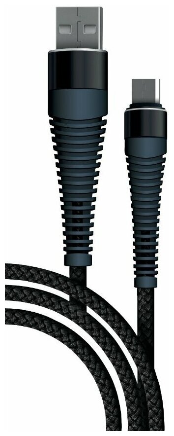 Кабель BoraSCO (38499) Fishbone micro USB 1 м 3A черный