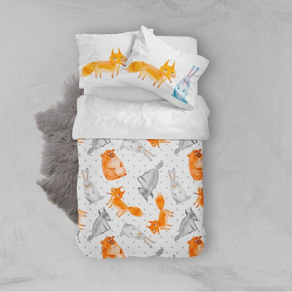 Арт комплект постельного белья Звериный хардкор , Евро, Пододеяльник 200/200, 70/70