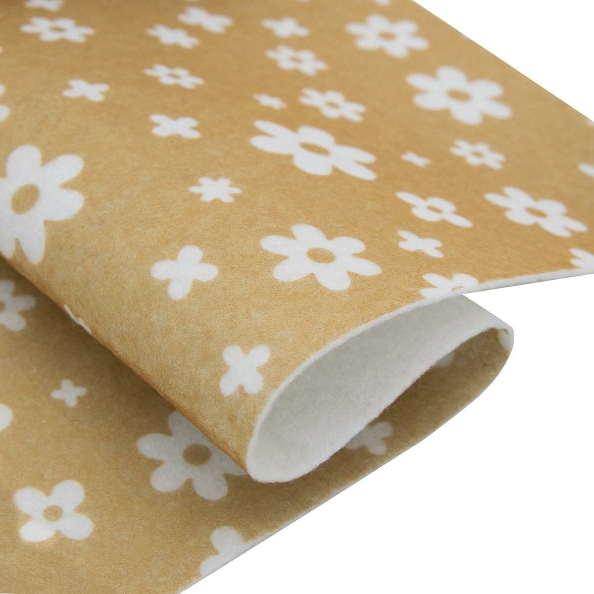 Фетр Astra&Craft Листовой мягкий, с рисунком "Цветочки", 1 мм, 170 г, 20х27 см, цвет YF641/AF823, бежевый, Телесный, 10 шт