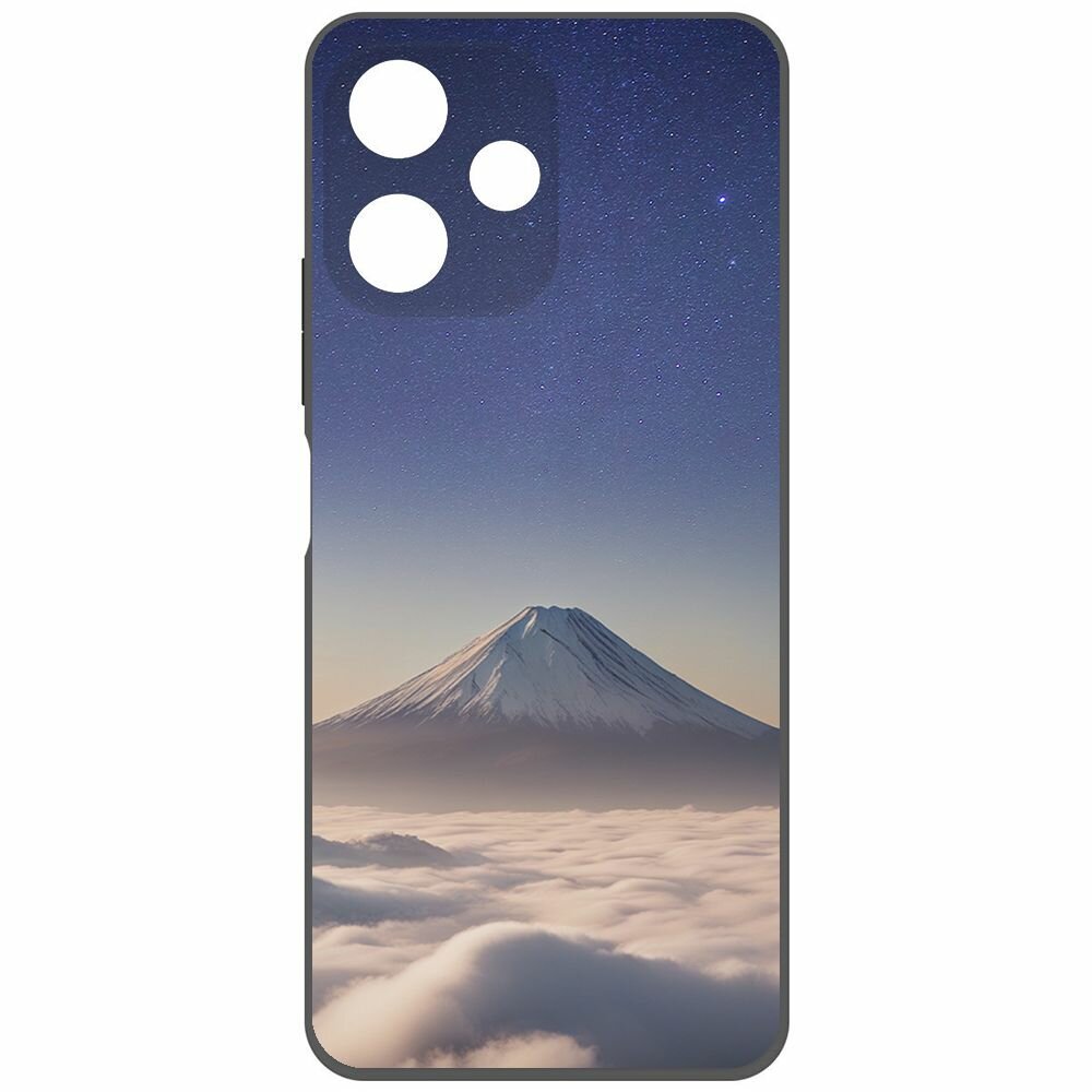 Чехол-накладка Krutoff Soft Case Япония, Фудзияма для Xiaomi Poco M6 Pro 5G черный