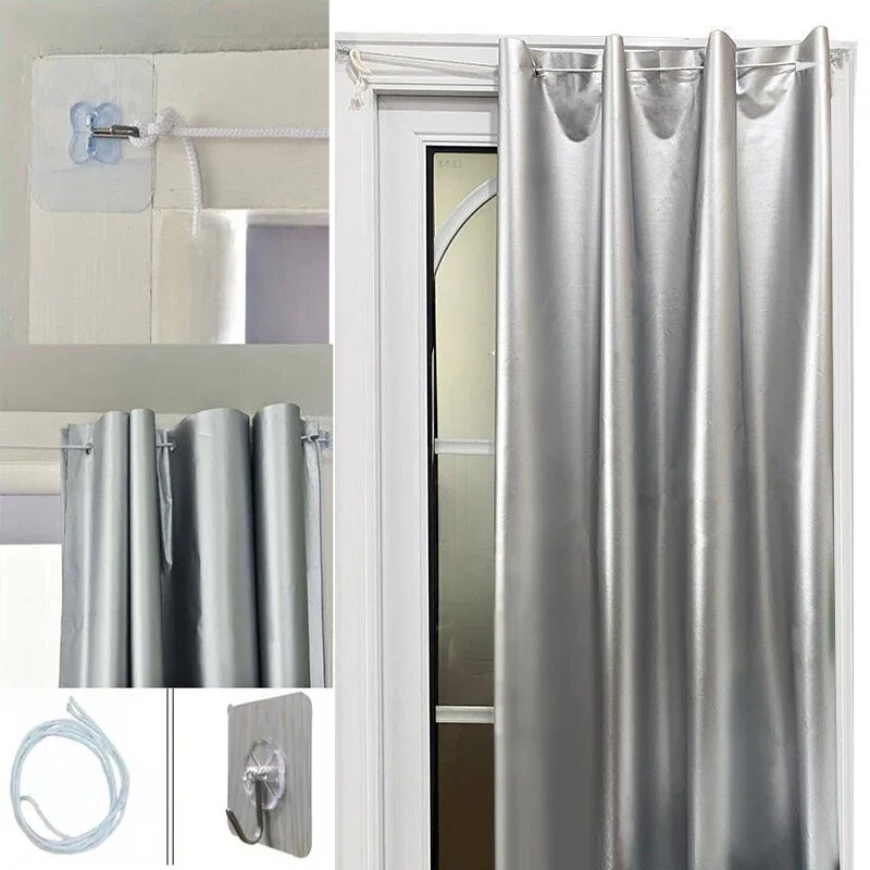Серебристые солнцезащитные шторы из полиэстера W100XH140CM, Rope