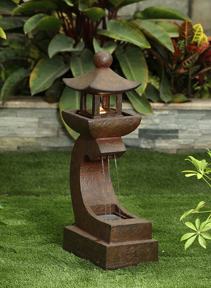 Садовый фонтан Waterfall "Шао-Линь", с подсветкой, полистоун