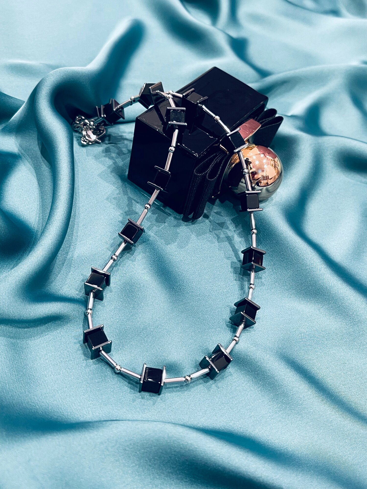 Колье, агат, гематит