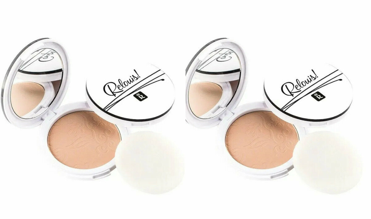 Пудра компактная матирующая Complimenti! Relouis, тон 05 теплый беж , 2 шт.