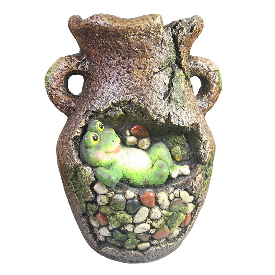 Кашпо декоративное Лягушка в амфоре 14х18х27см KSMR-718069/K182