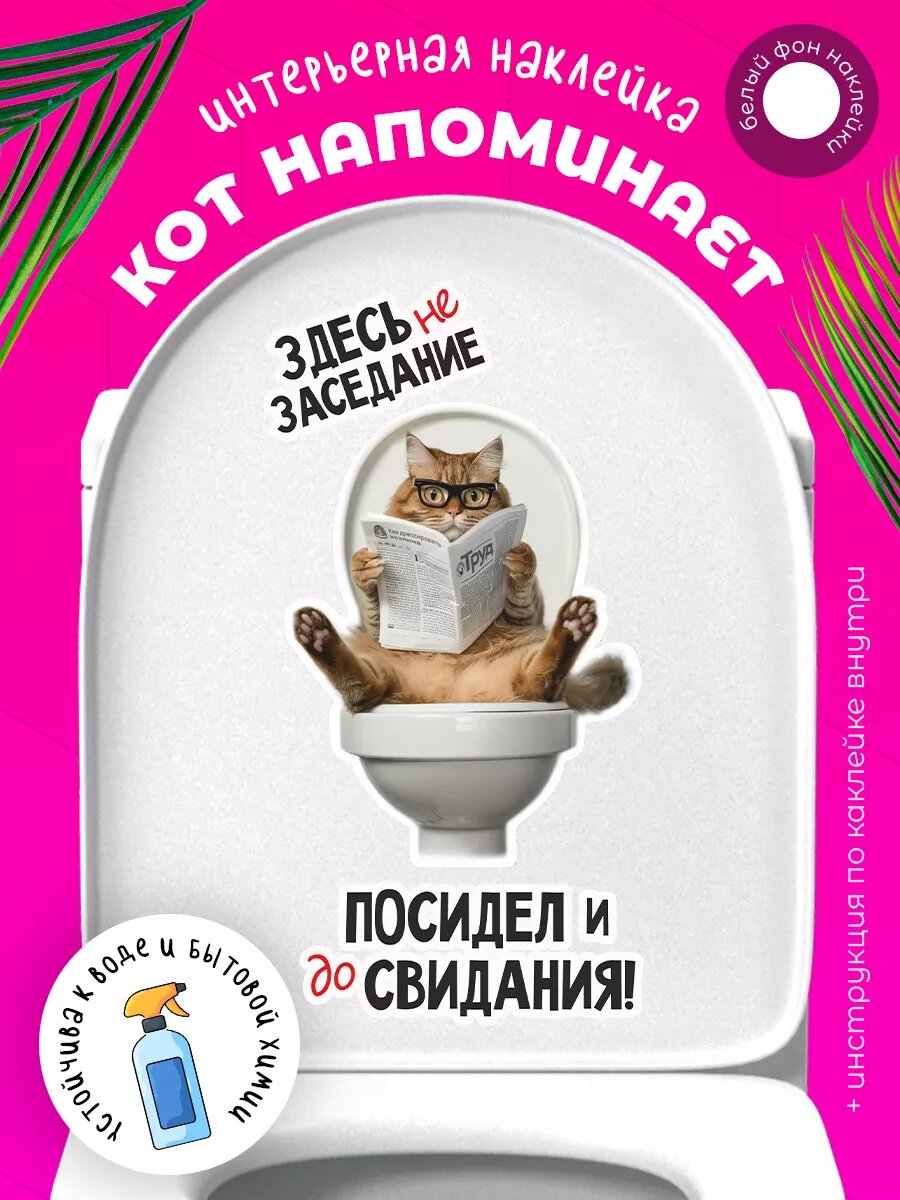 Наклейка интерьерная Кот Здесь не заседание