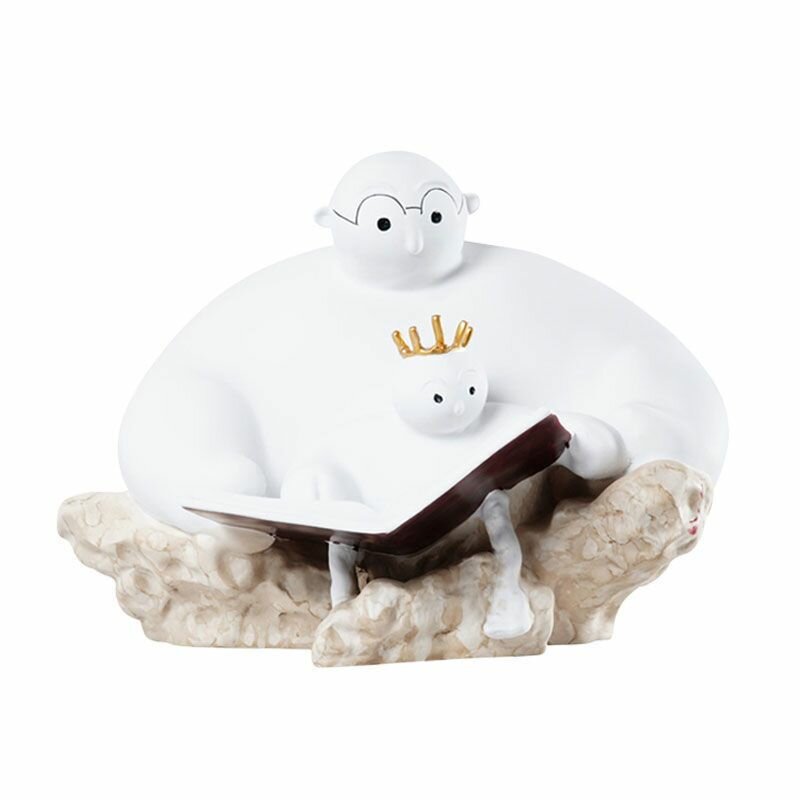 Статуэтка белая маленький принц с книгой малыш с золотой короной ардеко Little Prince Sotogrande