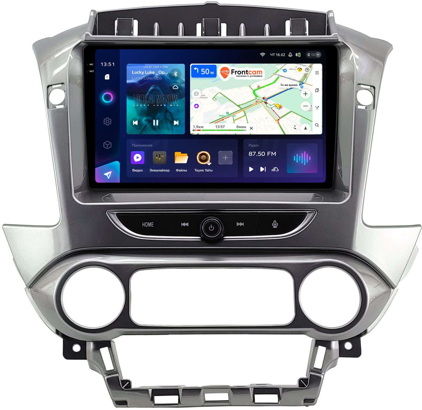 Штатная магнитола GMC Yukon 4 2014-2020 (серая, глянцевая) Teyes CC3 2K 4/32 9.5" RM-9-2128 Android 10 (4G-SIM, DSP, QLed)