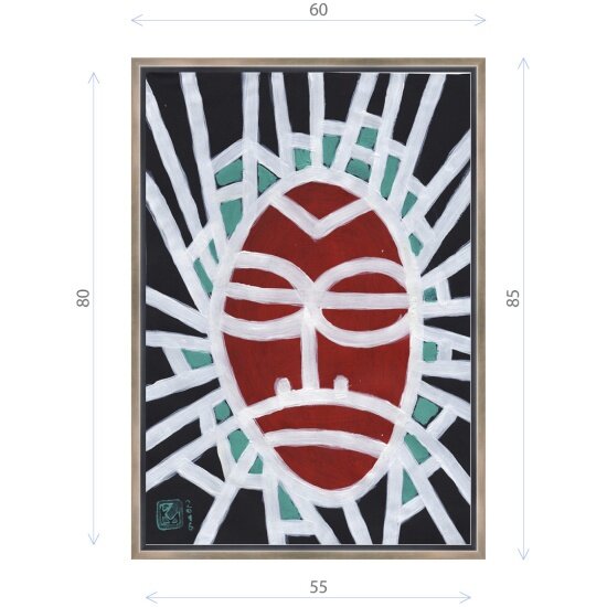 Картина Декор Депо Константина Малютина Маска шамана Матовый холст в раме 85х60 см