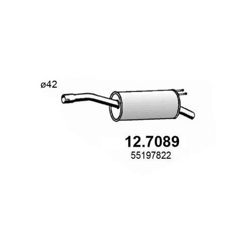 Глушитель выхлопных газов конечный, ASSO 12.7089 (1 шт.)