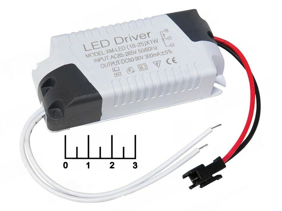 Драйвер светодиода 300mA/50-90V 85-265VAC HS-(18-25)*1W IP20