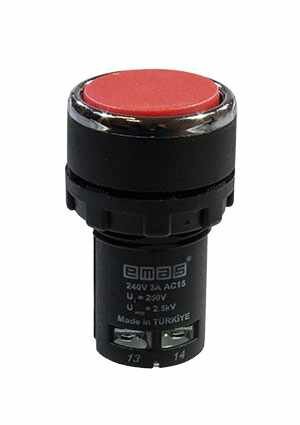 MB100DK, Кнопка нажимная моноблочная 22мм, IP40, 1НО