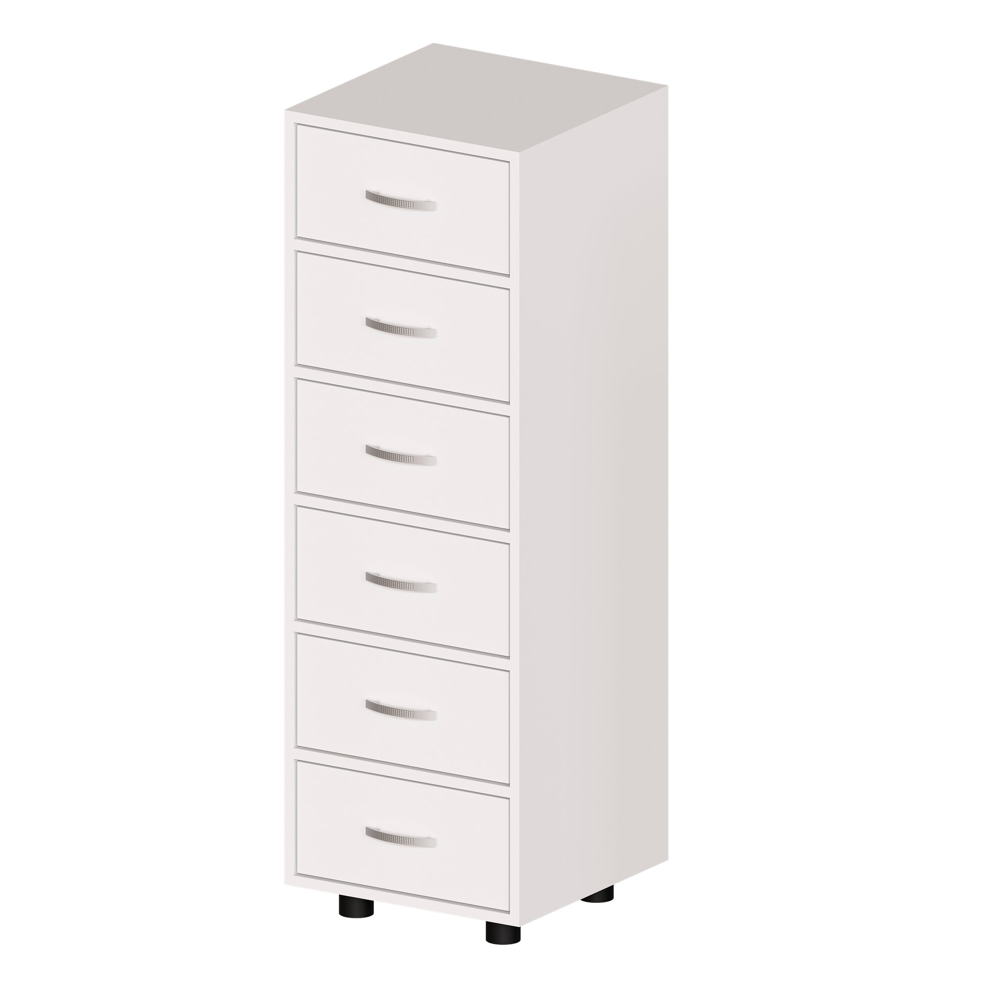 Комод СитиМебель-9 Ширина 40 см, Глубина 40 см, Высота 122 см, цвет: белый