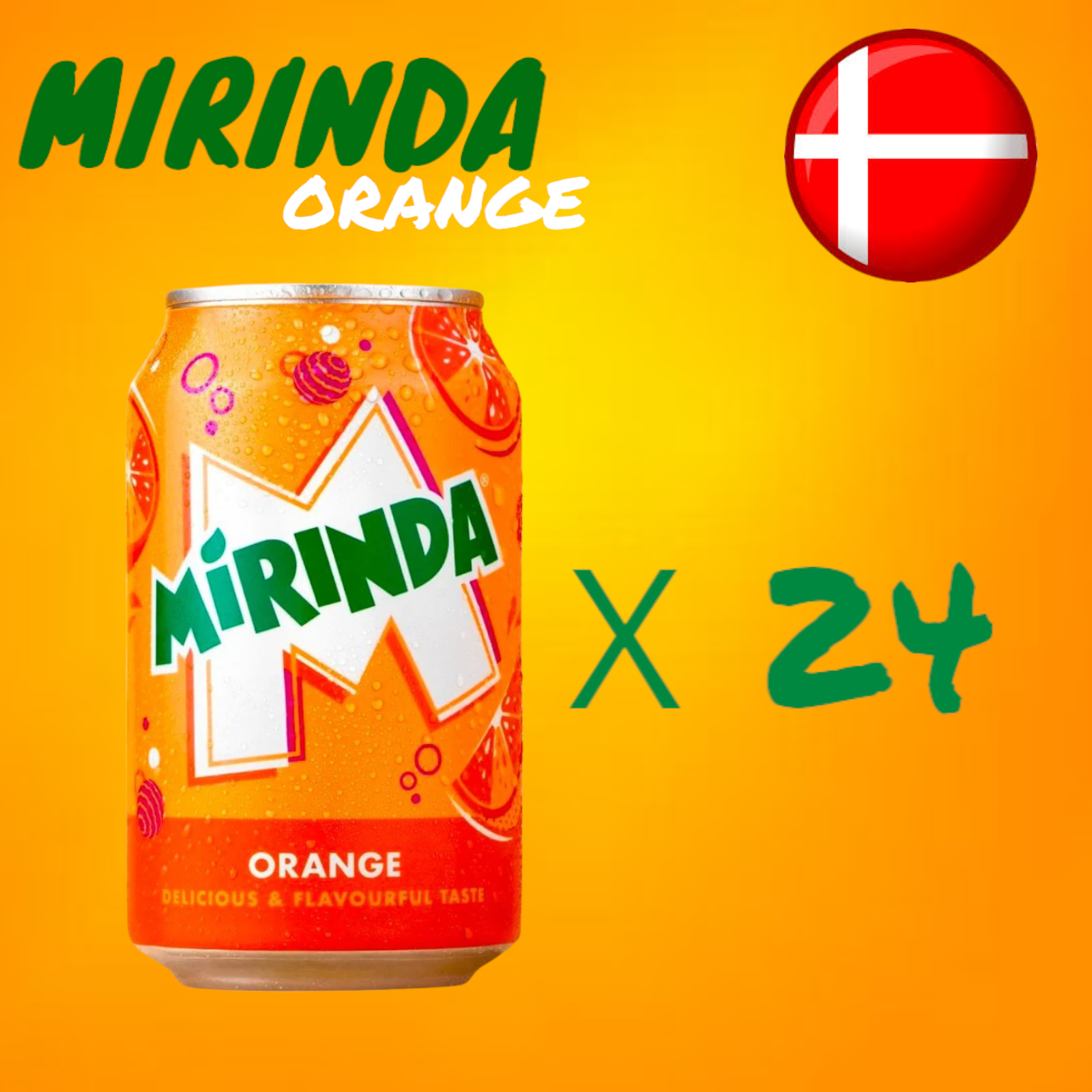Газированный напиток Mirinda Orange (Миринда Апельсин ), Дания