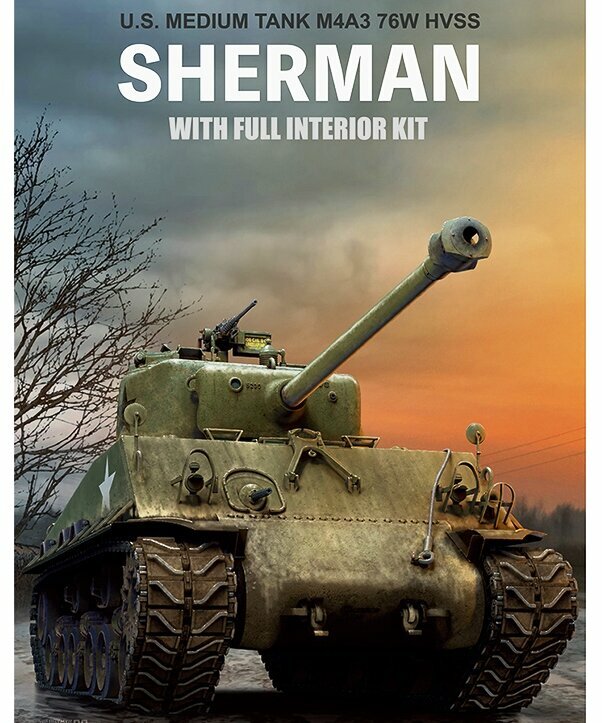 5042 RFM Танк M4A3 76W HVSS Sherman (с интерьером) 1/35