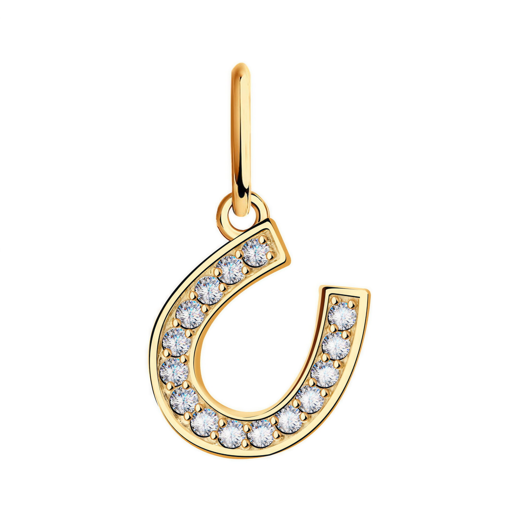 Подвеска Diamant online, красное золото, 585 проба, фианит