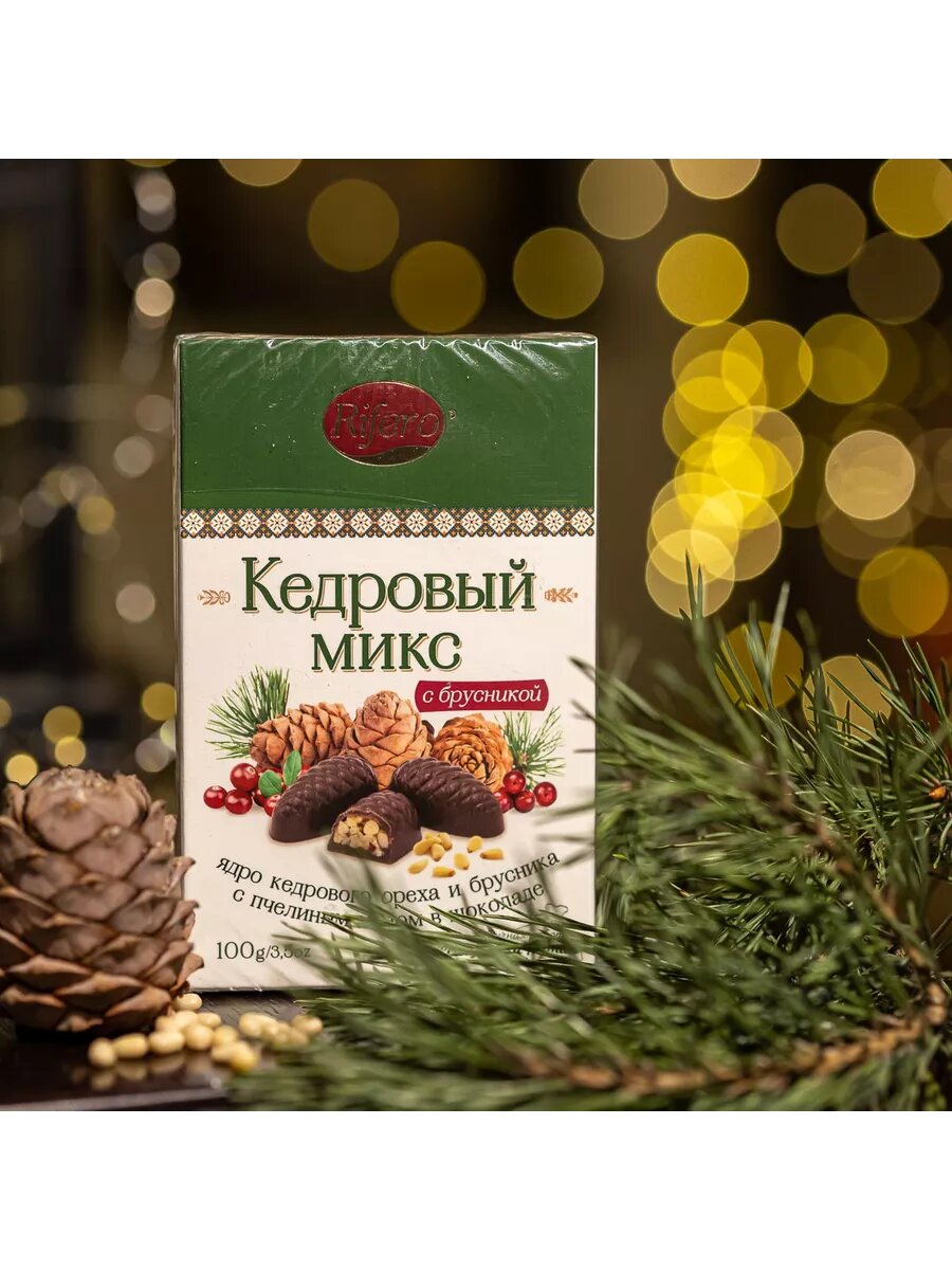 Шоколадные конфеты Кедровый микс с брусникой, халвой и клюквой — фото 1