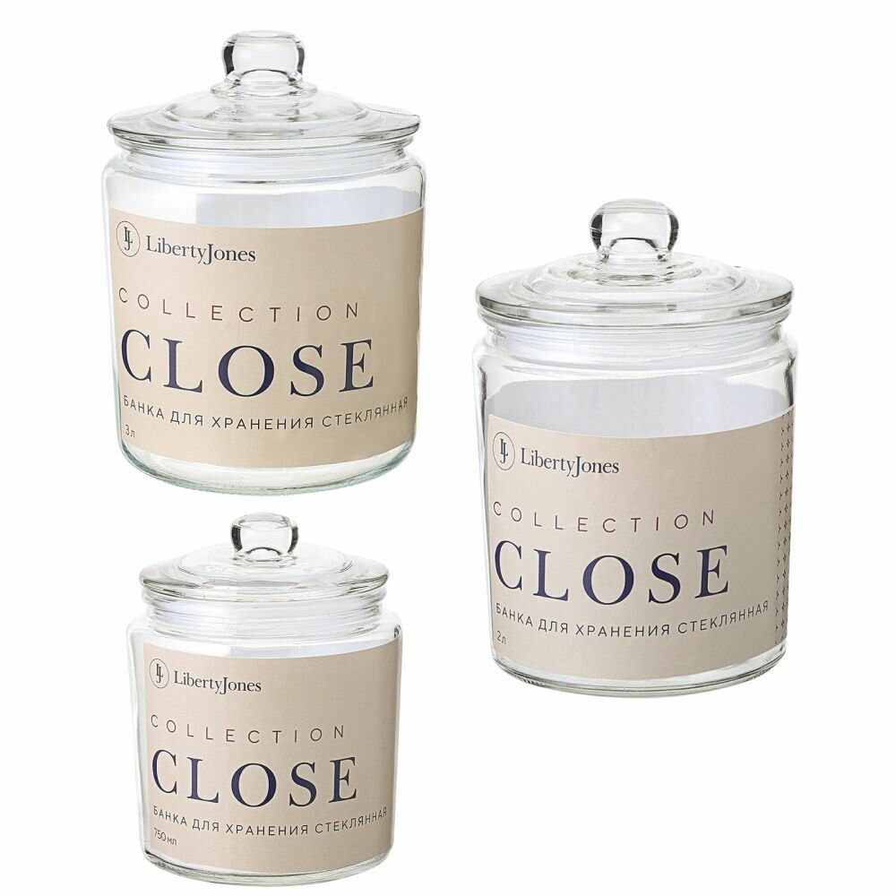 Набор банок для хранения Liberty Jones, 750, 2000 и 3000 мл, 3 шт.