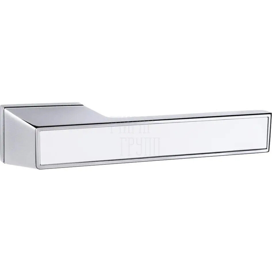 Дверные ручки Punto (Пунто) на круглой розетке "TITAN" TL хром + белый