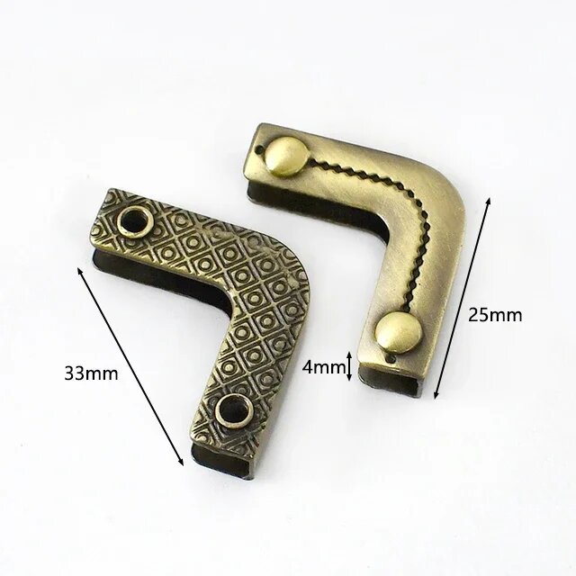 Металлические уголки для сумки, 25 мм, BF356-Brass